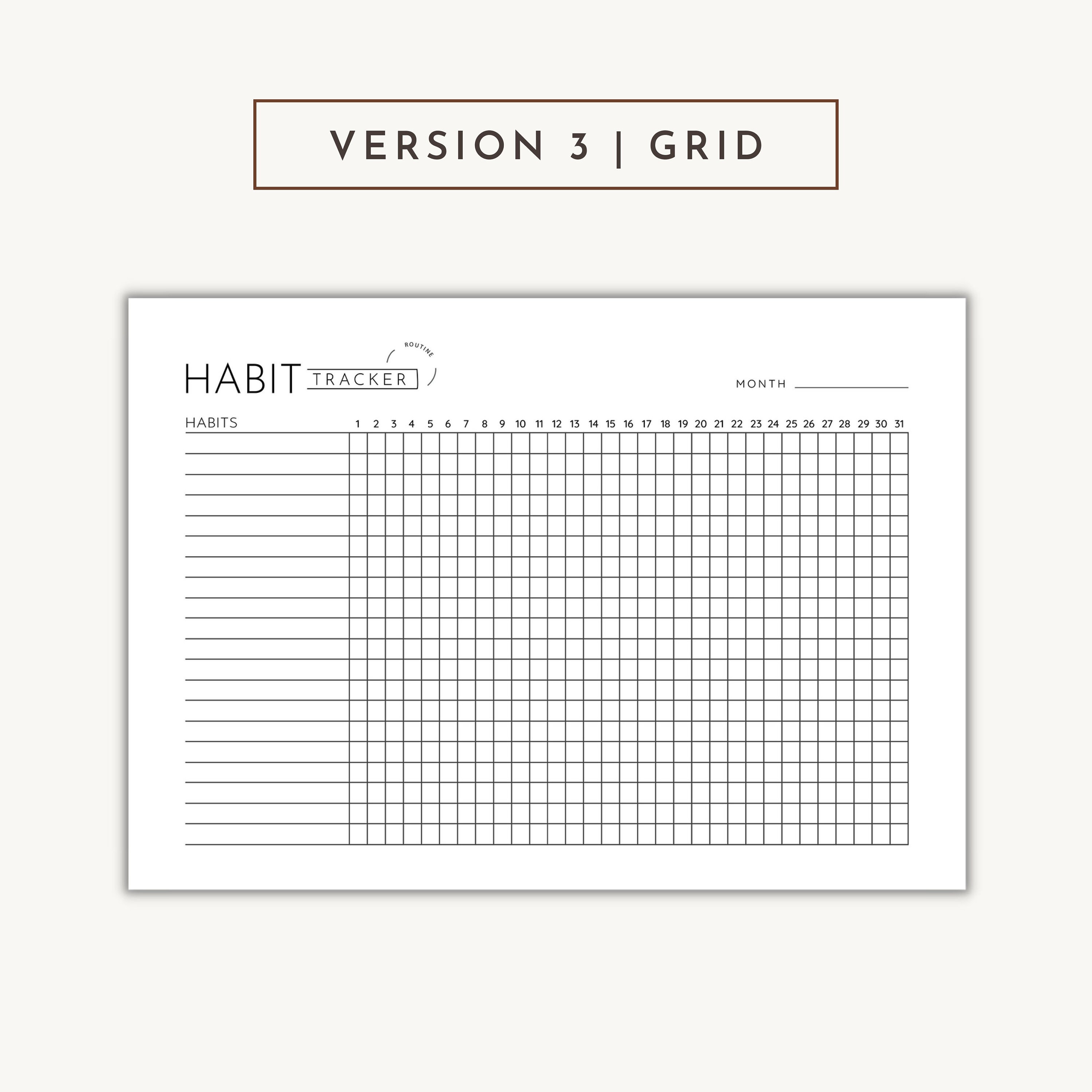 Monthly Habit Tracker Printable Planner A3 A4 Letter Goal Tracker ...