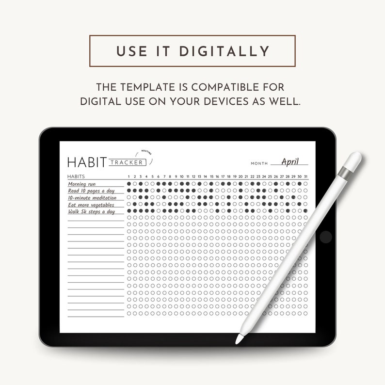Monthly Habit Tracker Printable Planner A3 A4 Letter Goal Tracker ...