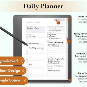 Kindle Scribe Templates Daily Planner 2024 2025 Calendar Hyperlinked ...