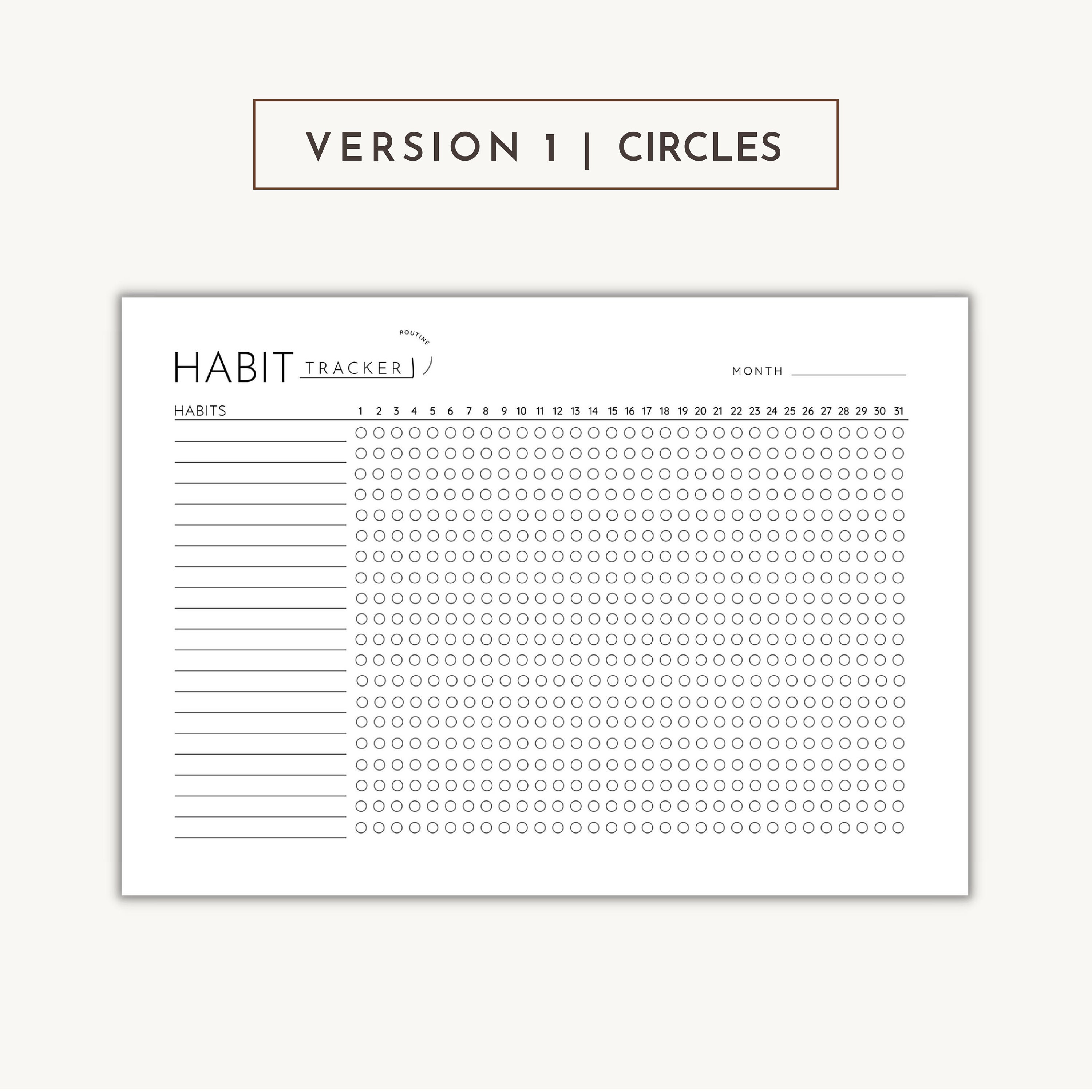 Monthly Habit Tracker Printable Planner A3 A4 Letter Goal Tracker ...