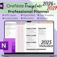 Editable Onenote 2026 Calendar, Monthly Planner, Digital Planner ...