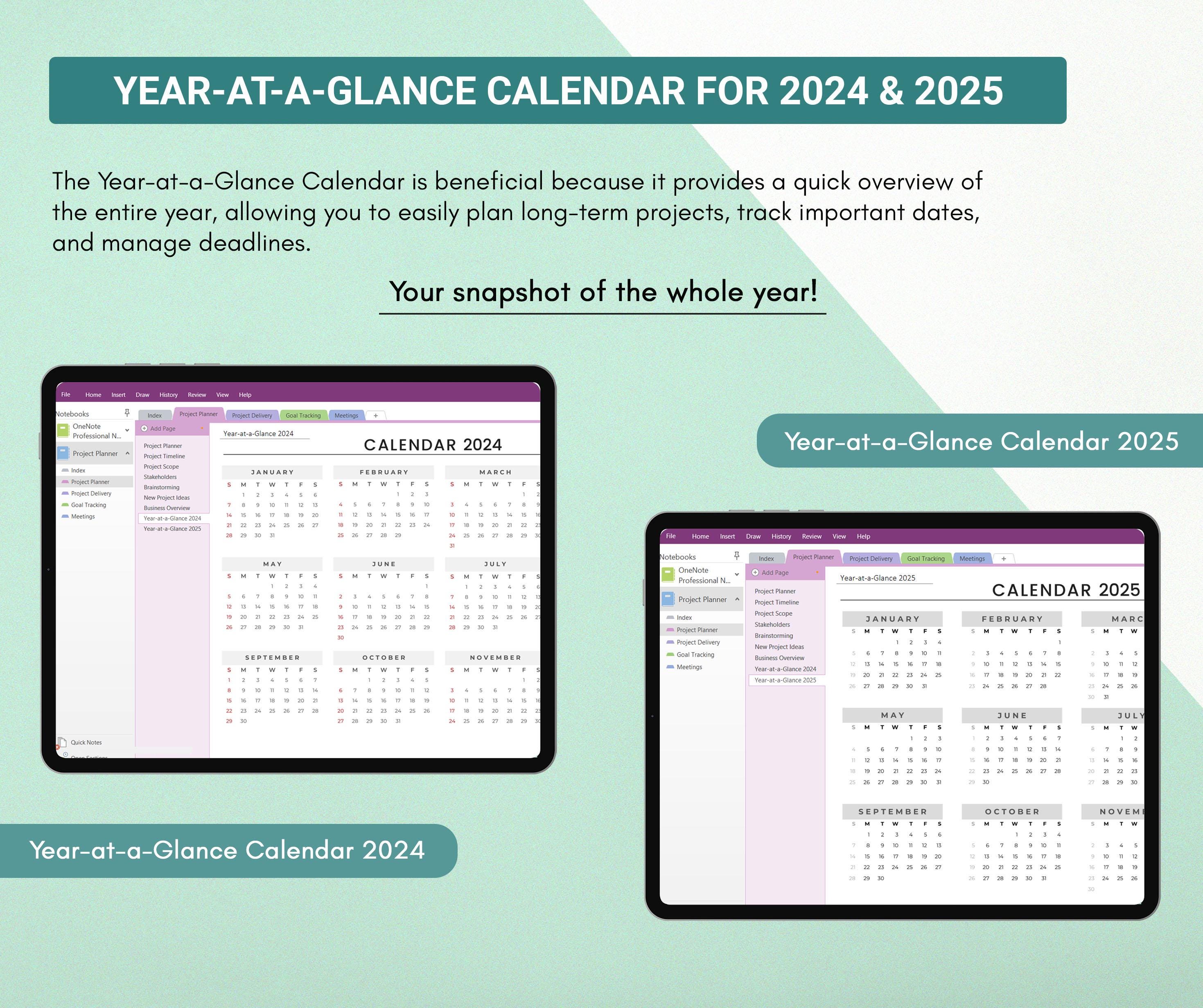 Onenote Project Planner Template: Project Management, Task & Goal ...