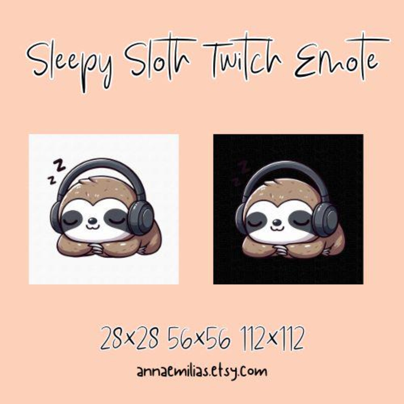Kawaii Sleeping Sloth Twitch Emote (digital Download) - Etsy