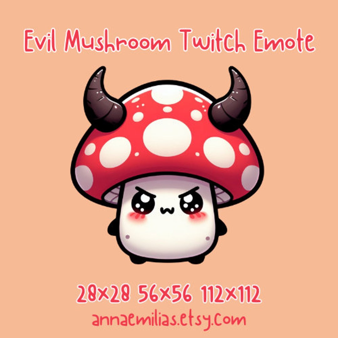 Mushroom Twitch Emote | Fun Evil Cool Bad Streaming Chat Icon Emoji ...