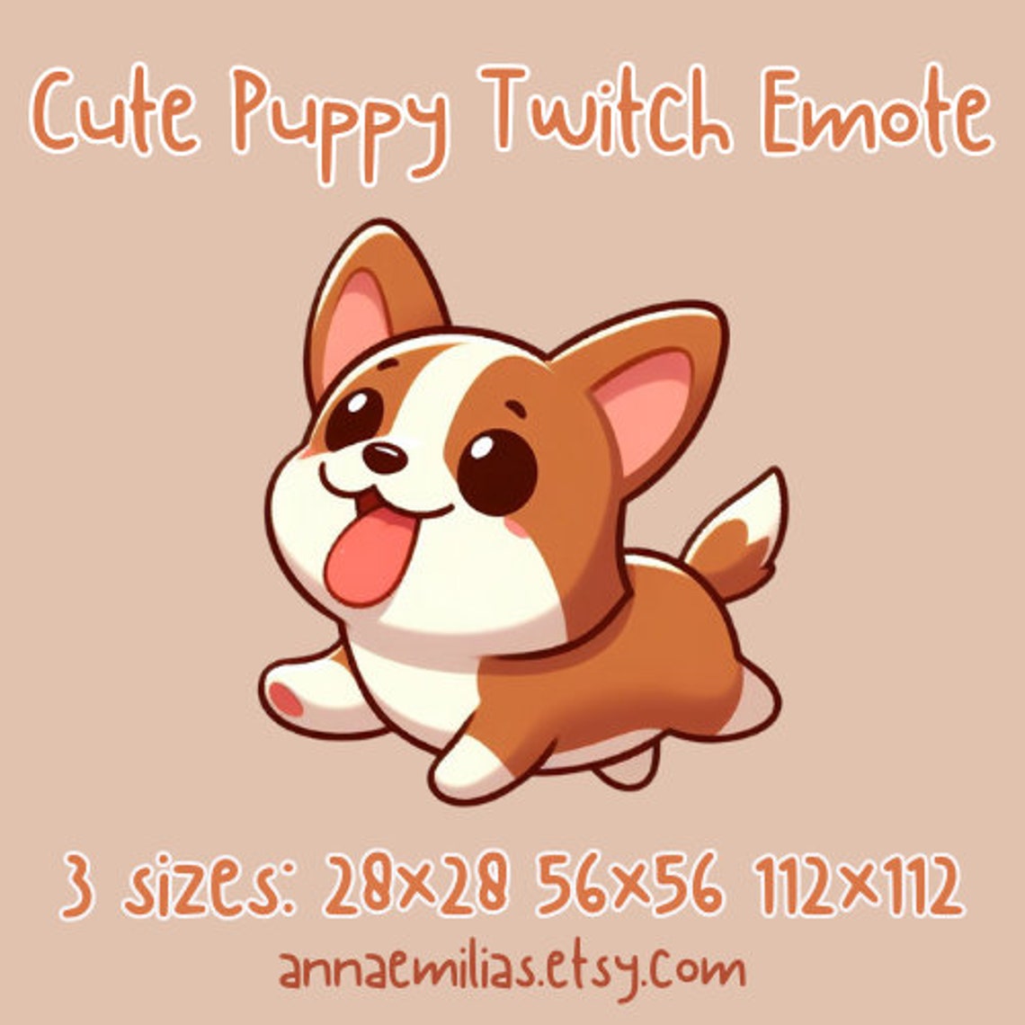 Cute Puppy Twitch Emote | Dog Emote for Streamers | Twitch Chat Icon ...