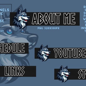 Wolf Twitch Panels: Dark Streamer Channel Assets Set - Etsy