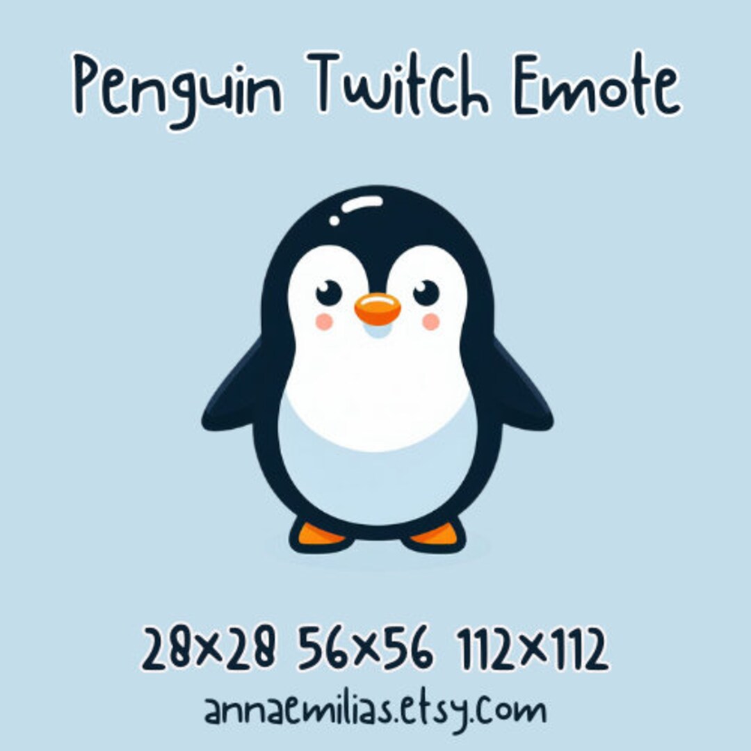 Penguin Twitch Emote | Cute Kawaii Twitch Emoji | Funny Animal ...