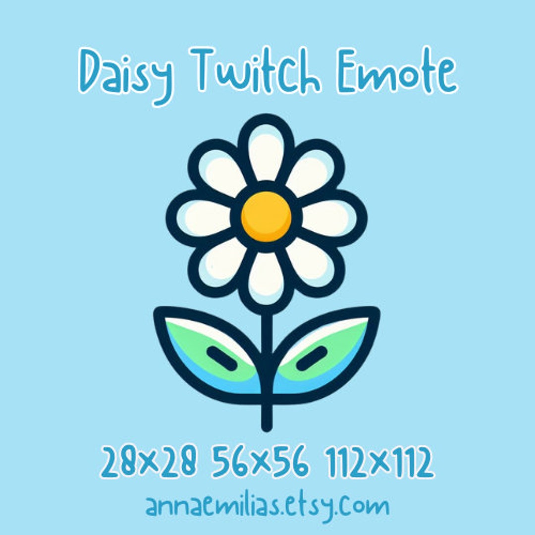 Daisy Flower Twitch Emote Cute Emoticon Floral Emoji Digital Daisy ...