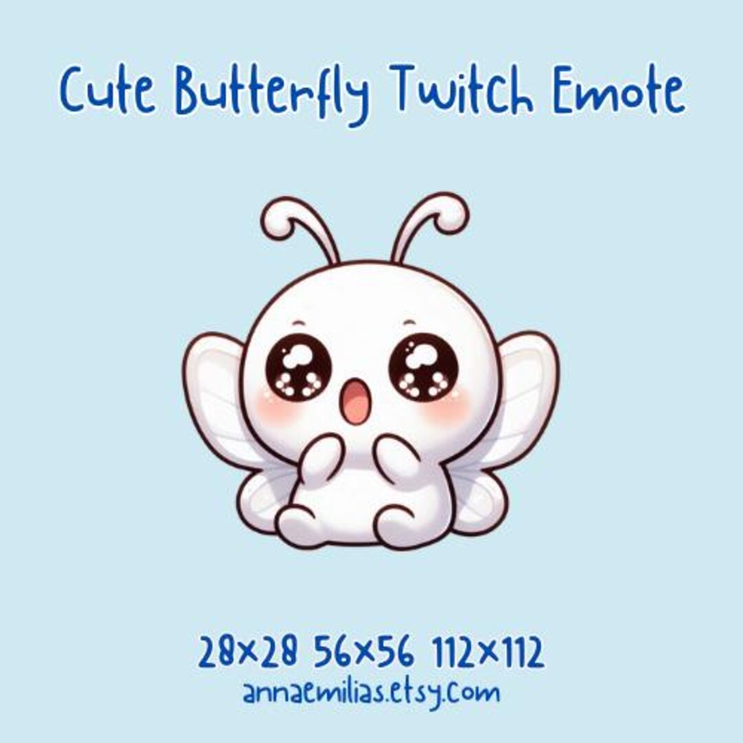 Butterfly Twitch Emote | Cute Kawaii Emoticon | Best Streaming Chat ...