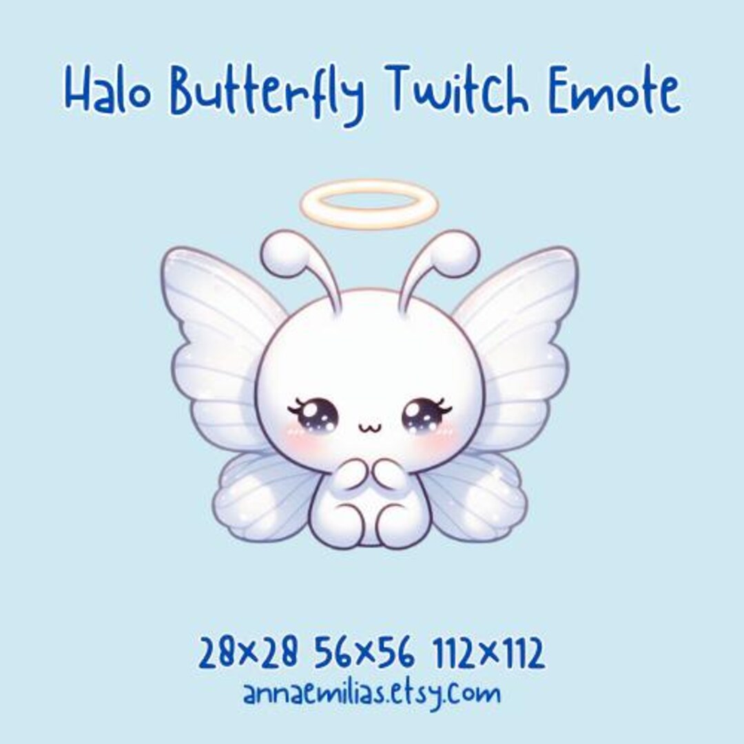 Cute Twitch Emote | Cute Angel Butterfly Kawaii Emoji for Streams - Etsy