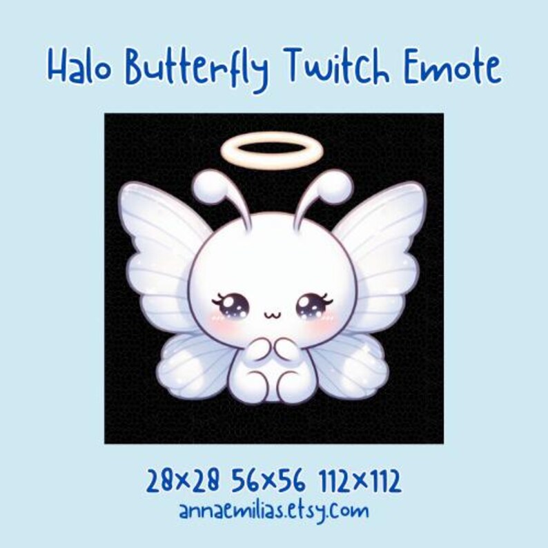 Cute Twitch Emote | Cute Angel Butterfly Kawaii Emoji for Streams - Etsy