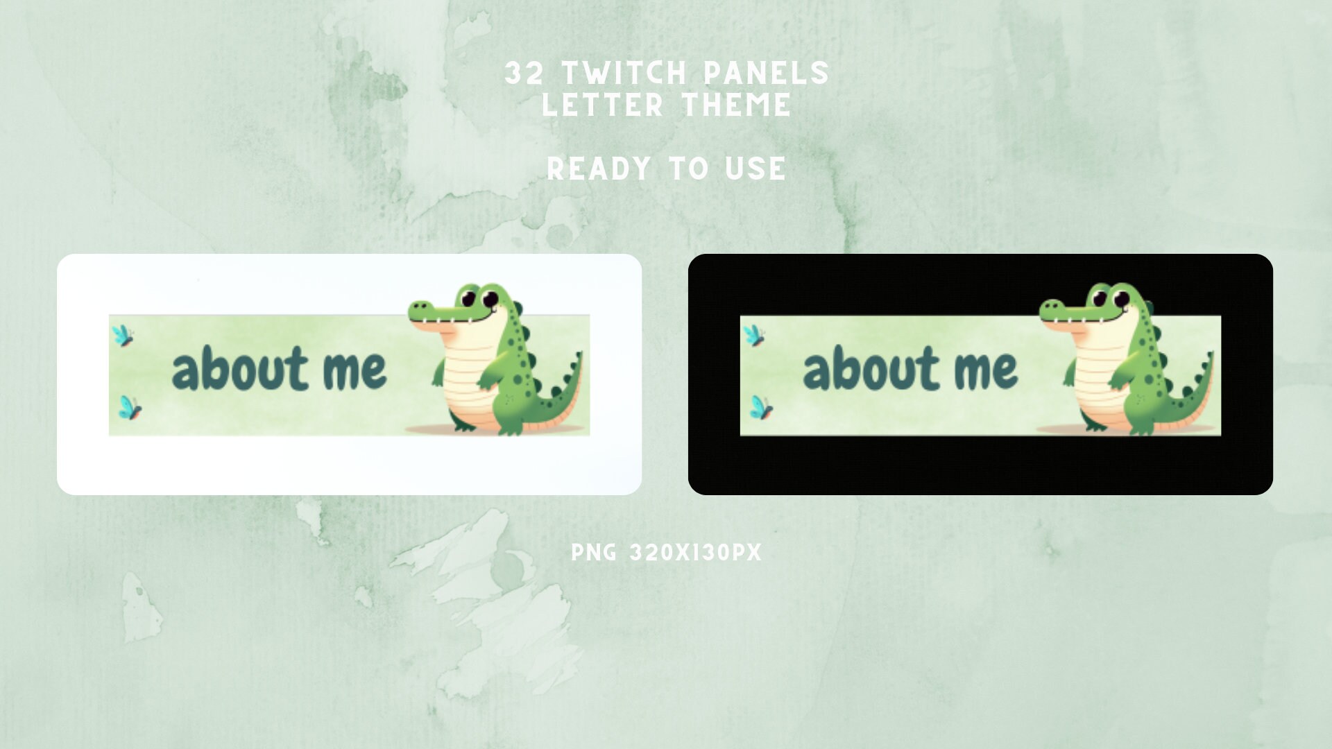 Crocodile Twitch Panels Set, Animated Stream Graphics, Reptile Theme ...