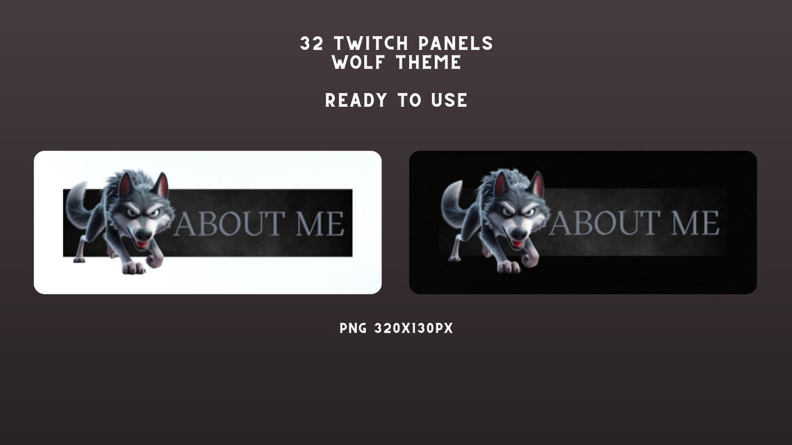Wolf Twitch Panels Pack, Streamer Graphics Kit, Gamer Panels Set ...