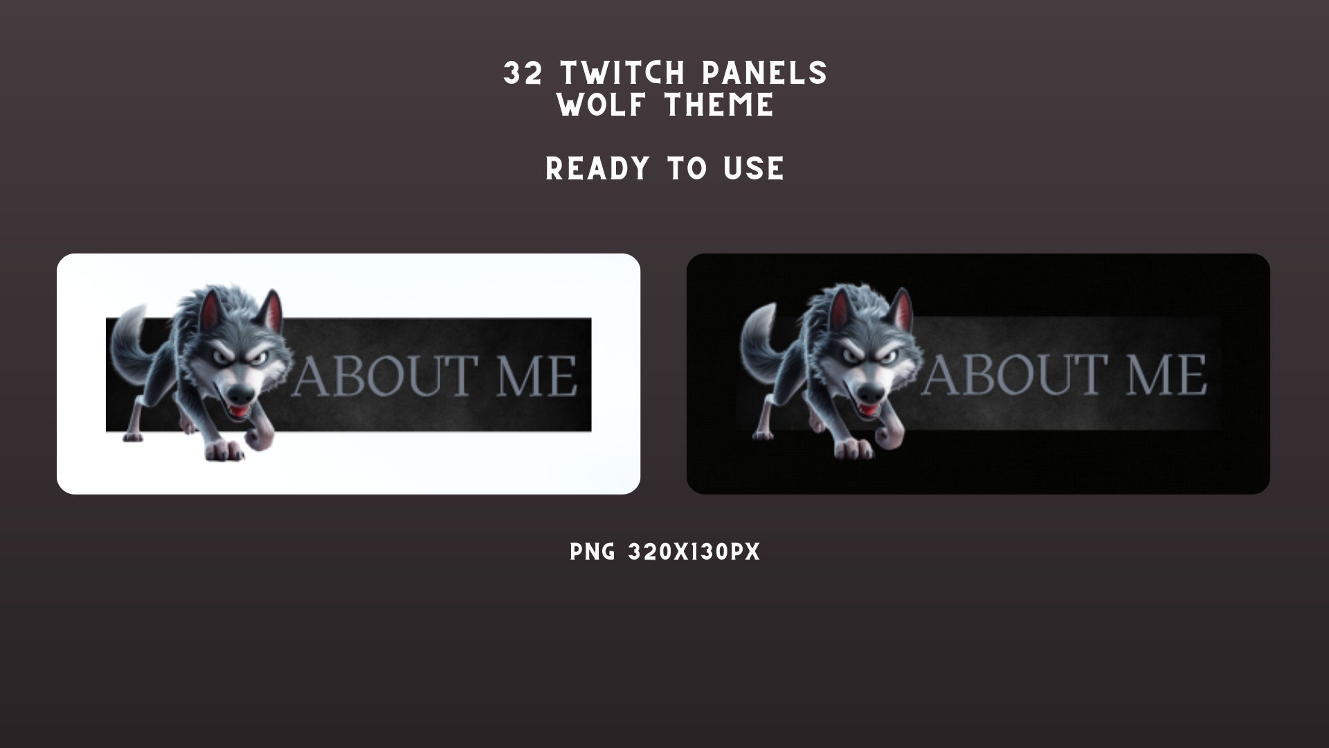 Wolf Twitch Panels Pack, Streamer Graphics Kit, Gamer Panels Set ...