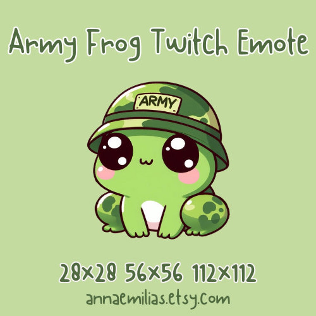 Army Frog Twitch Emote Sticker | Online Gaming Chat Emoji | Gamer ...