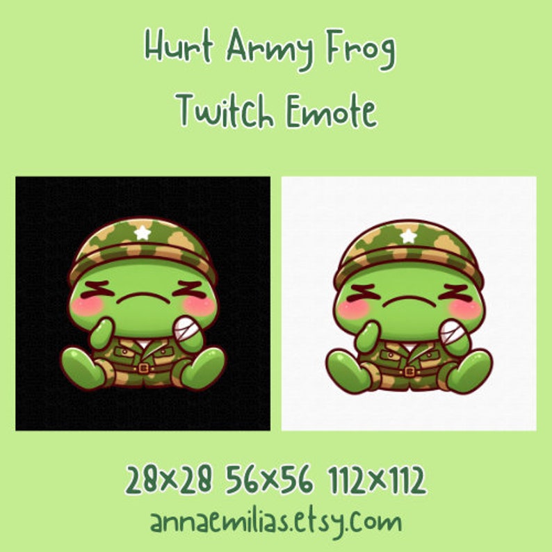 Frog Twitch Emote | Cute Hurt Army Kawaii Animal Streamer Emoji | Best ...
