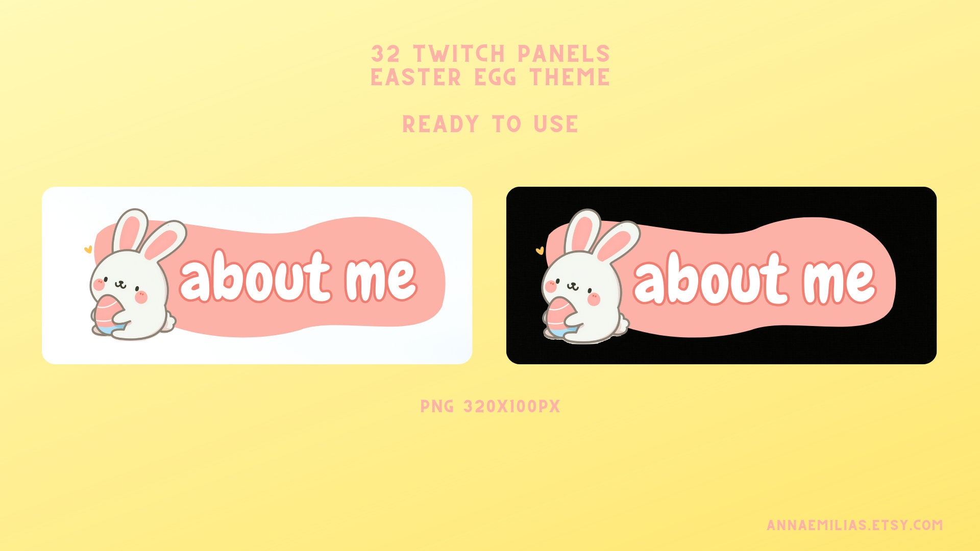 Easter Bunny Twitch Panels | Stream Panels | Bunny Stream Graphics ...