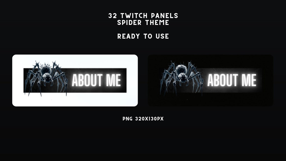 Twitch Panels With Dark Spider Design | Stream Graphics for Streamers ...