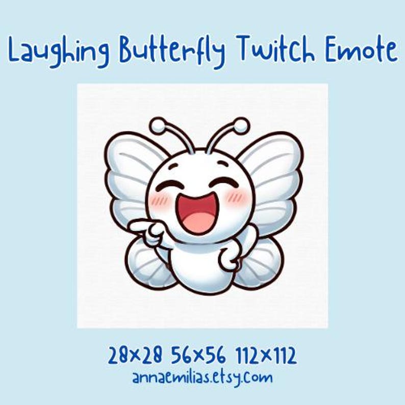 Laughing Butterfly Twitch Emote Popcorn | Cute Best Kawaii Emoticons ...