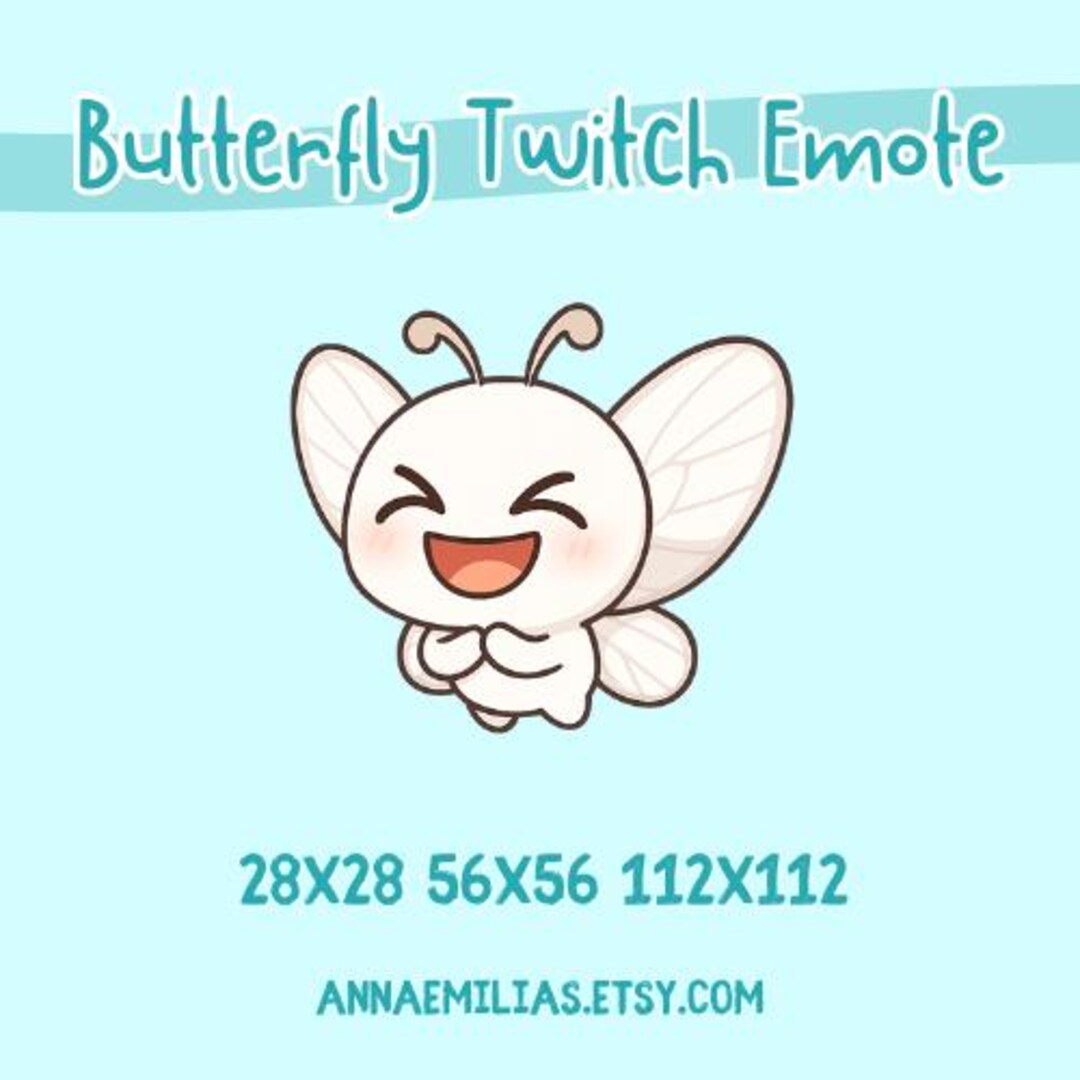 Laughing Butterfly Twitch Emote | Cute Kawaii Emoji for Streams - Etsy