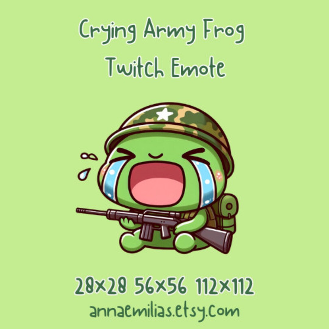 Army Frog Twitch Emote | Cute Kawaii Stream Emoticon | Funny Streaming ...