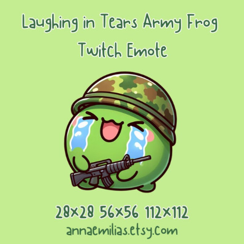 Army Frog Twitch Emote | Funny Cool Kawaii Animal Streaming Emoji ...