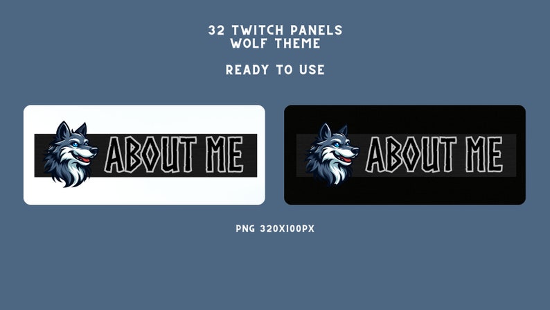 Wolf Twitch Panels: Dark Streamer Channel Assets Set - Etsy