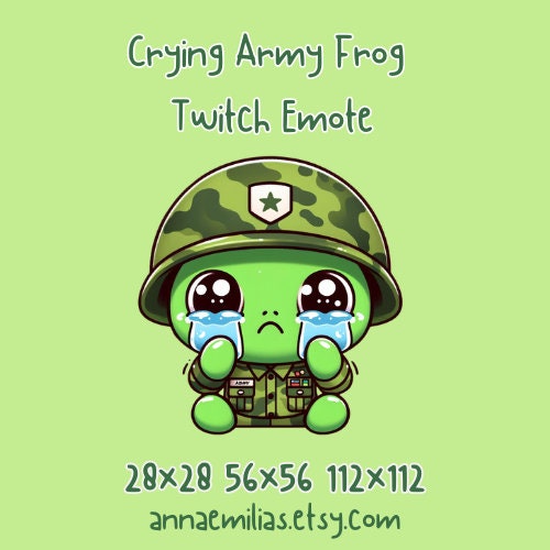 Cute Frog Twitch Emote Crying Kawaii Animal Streaming Assets for Stream ...