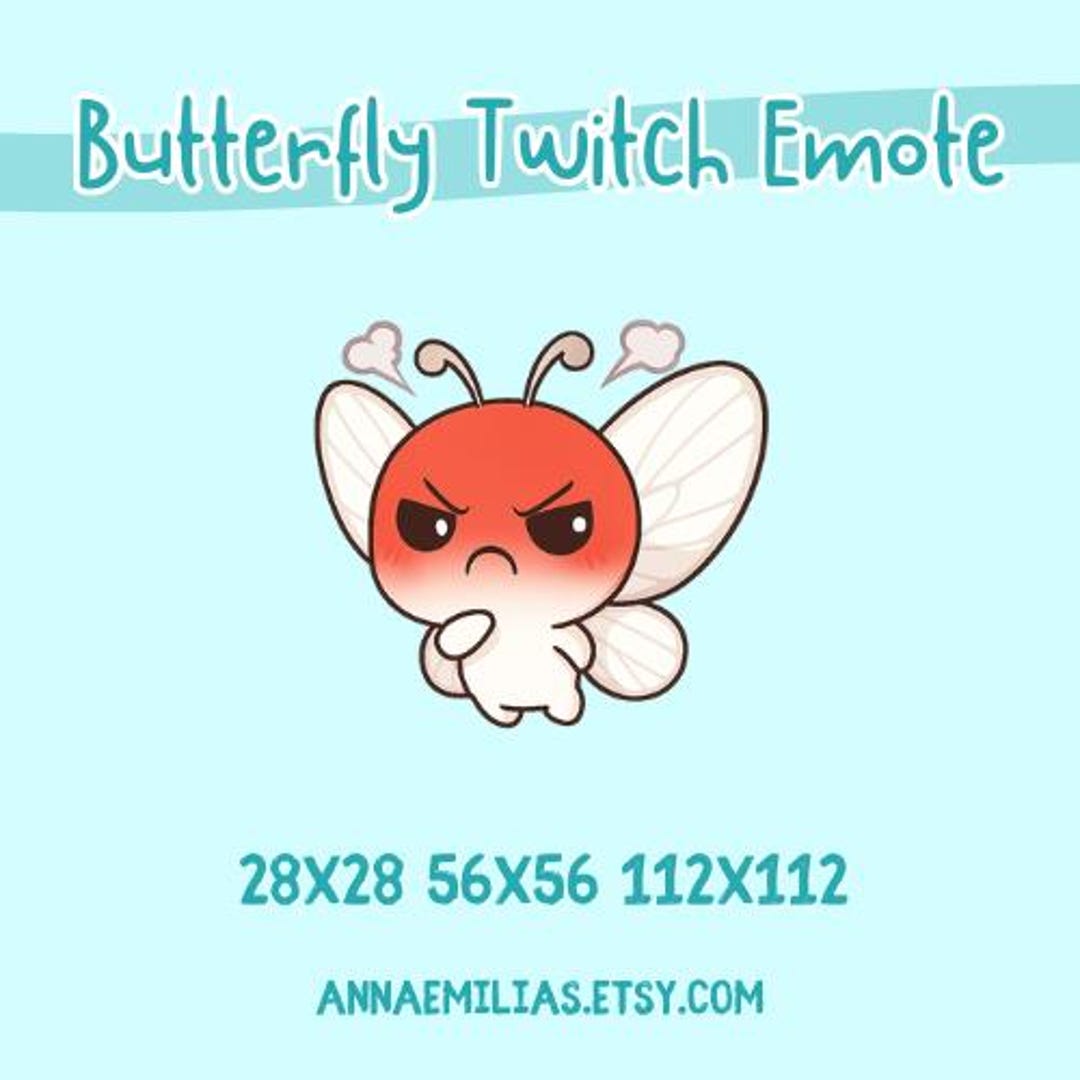 Angry Butterfly Twitch Emote | Cute Kawaii Emoji for Streams - Etsy