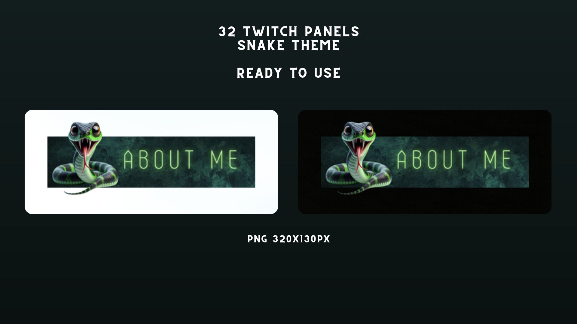 Snake Twitch Panels | Dark Reptile Design Stream Graphics | Streaming ...