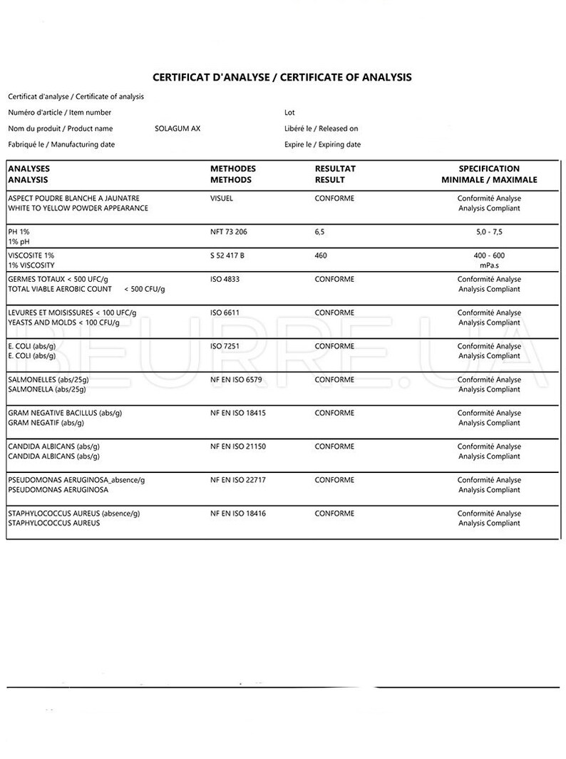Thickener Solagum AX (acacia Senegal Gum, Xanthan Gum) is a Natural ...