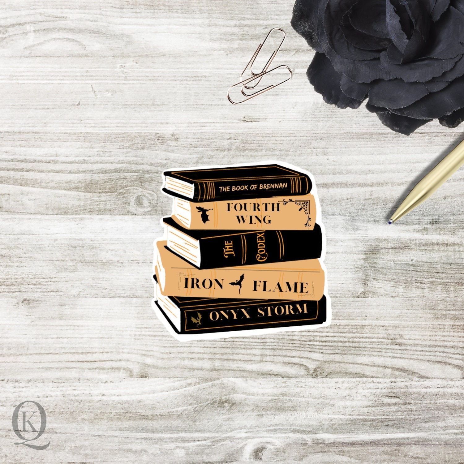 Fourth Wing Book Stack, Fantasy, Kindle, Laptop Decal, Bookish, Booktok ...