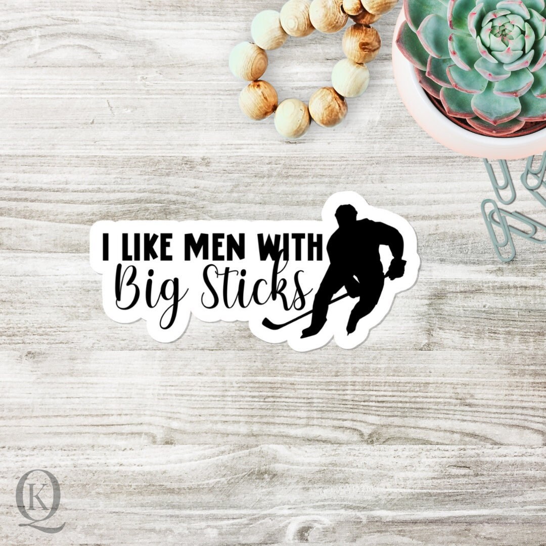 Men With Big Sticks Vinyl Sticker, Sports Romance, Bookish, Ice Hockey ...