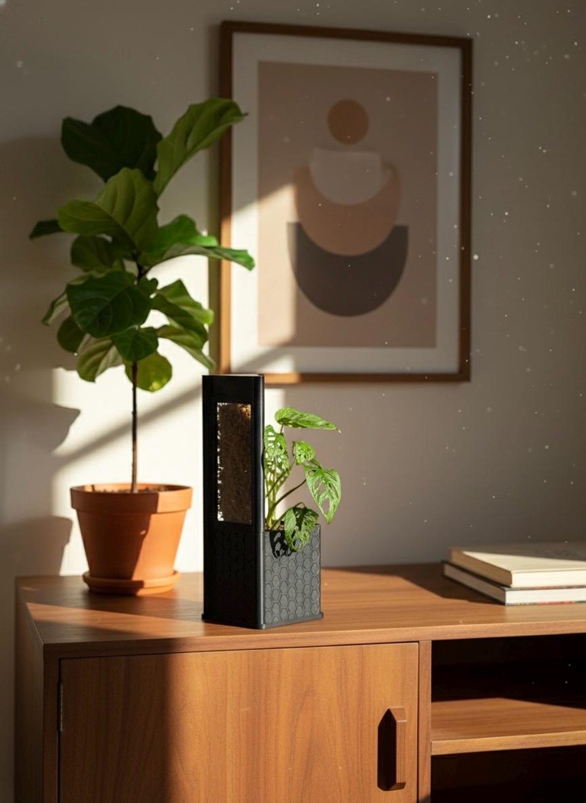 Architectural Honeycomb Moss Pole System | Modular Matte Black Aroid ...