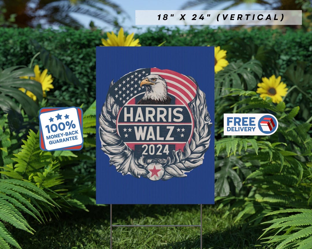 Bald Eagle for Kamala Yard Sign With Metal H-stake Kamala Harris Lawn ...