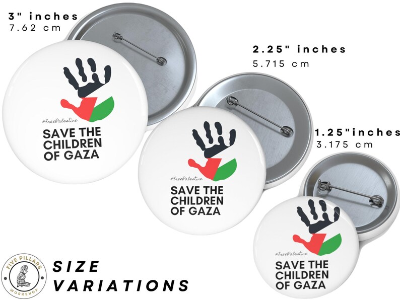 Pin Save the Children of Gaza for Backpack Apparel Metal Safety Pin ...