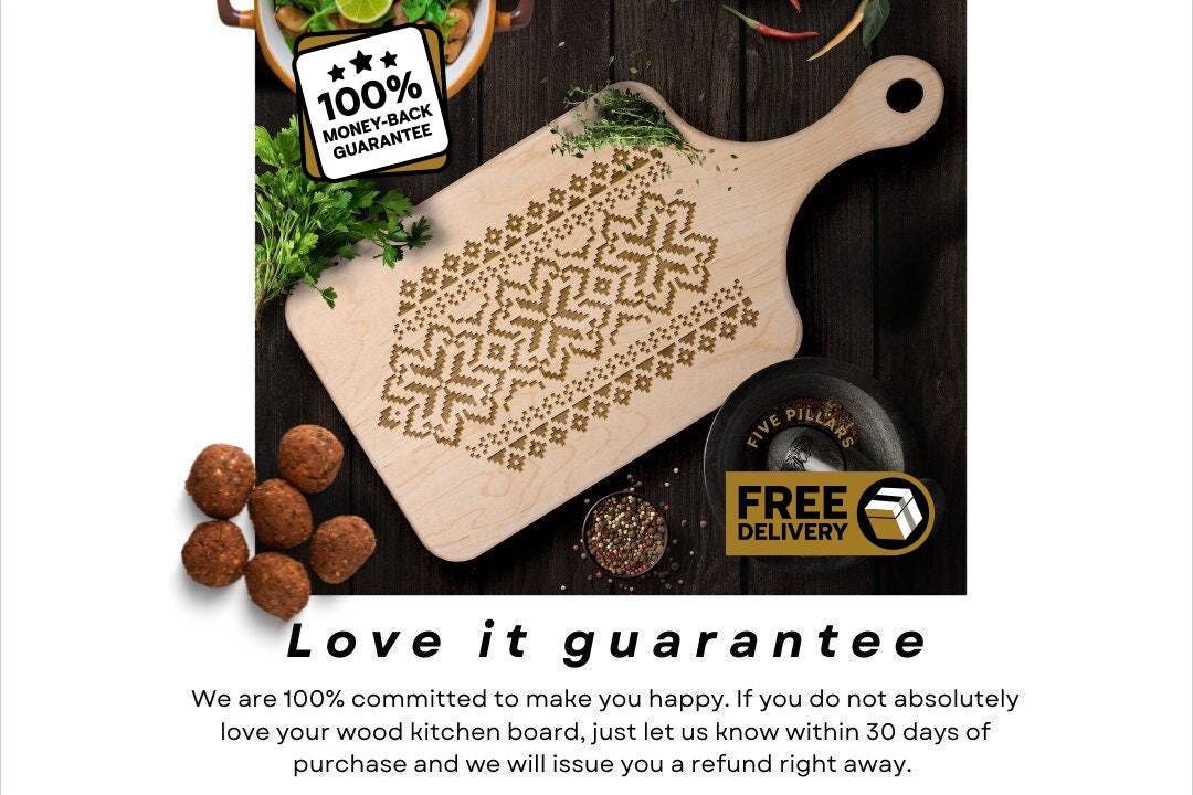 Prep Board With Palestinian Tatreez Maple or Walnut Hardwood Paddle ...