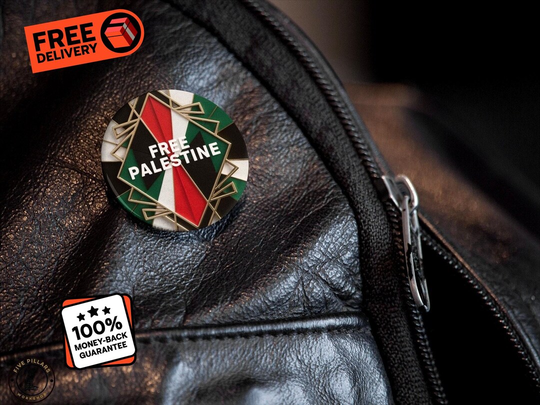 Free Palestine Pin for Backpack Jacket Metal Safety Button Pin Free USA ...
