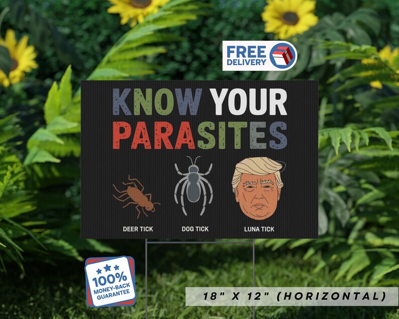 Yard Sign Know Your Parasites With Metal Stake Water Resistant Made in ...