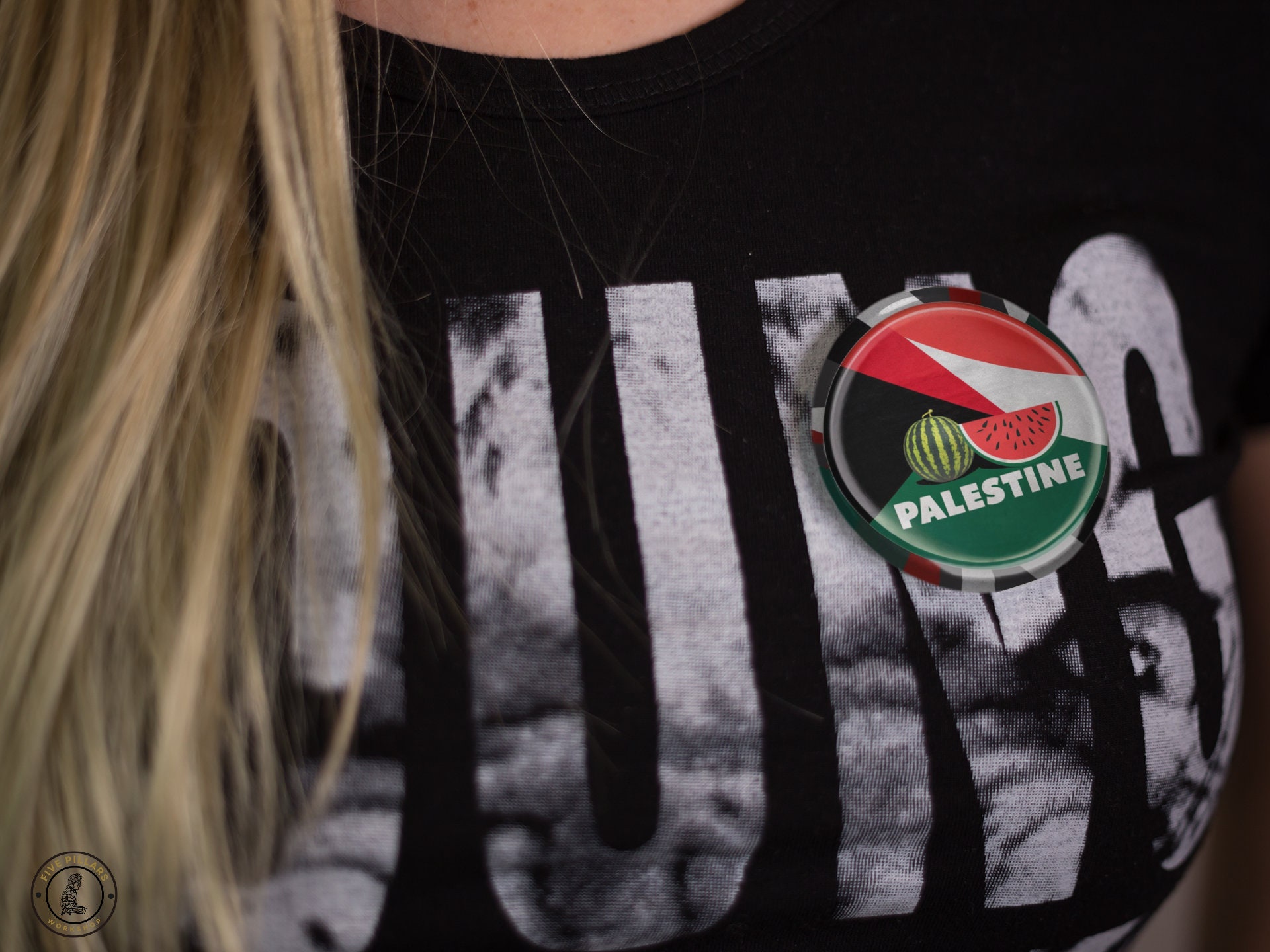 Palestine Watermelon Pin for Backpack Jacket Metal Safety Button Pin ...