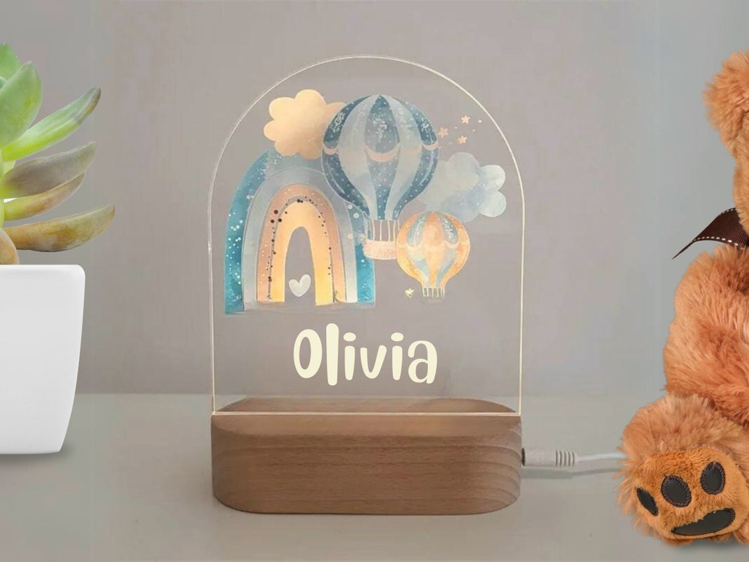 Custom Name Kids Bedside Lamp Personal Baby Gift Personalized Acrylic ...