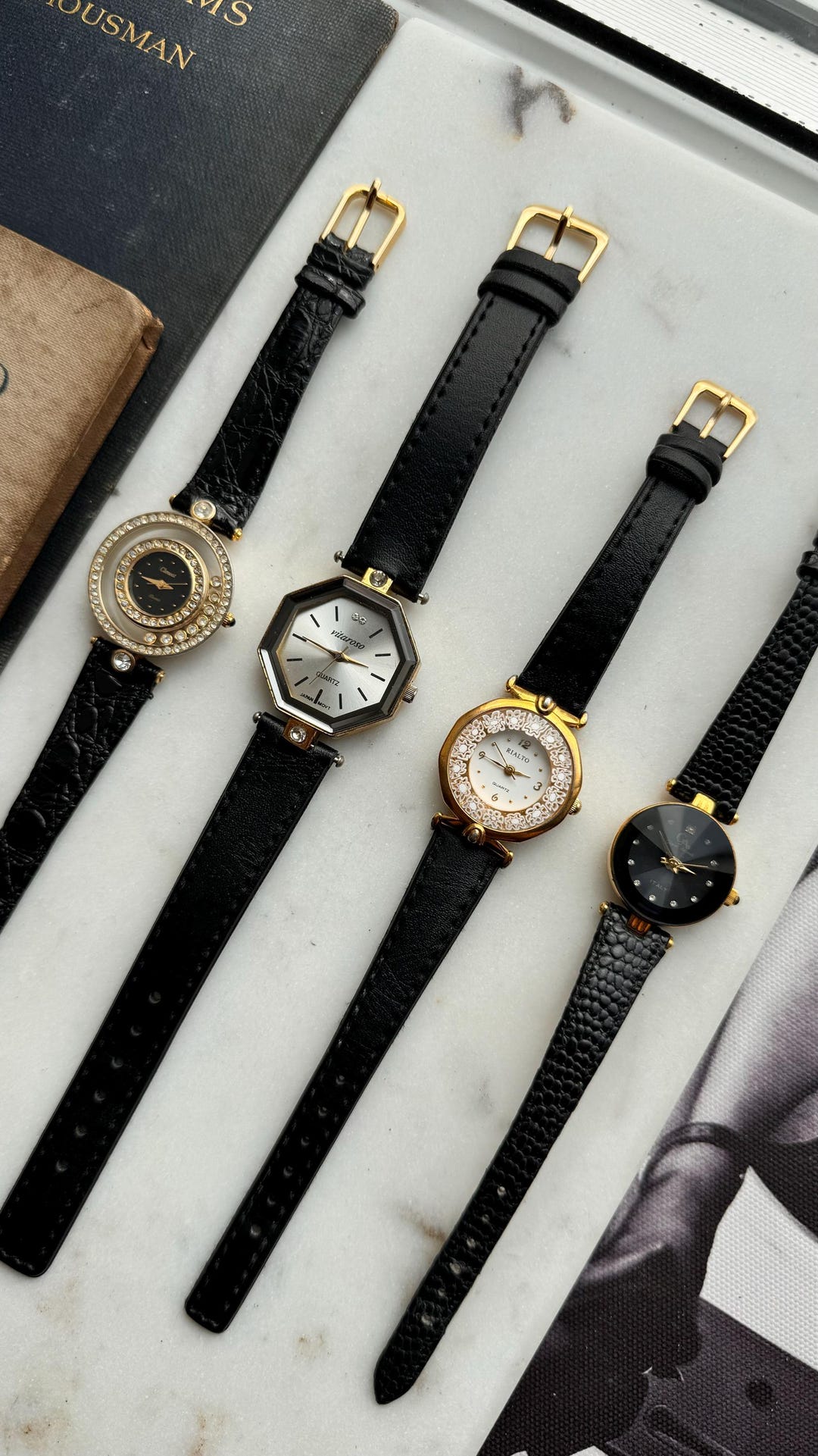 Art Deco Vintage Watches With Leather Strap All Working in Good ...