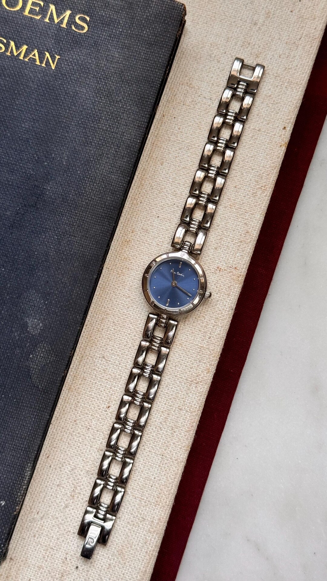 Pierre Cardinvintage Watch Blue Sunburst Dial - Etsy