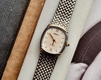 Vintage Seiko Exceline Gold Plated 1220 5090 Lady Quartz Watch Japan Square Tank Shape 25mm - Etsy
