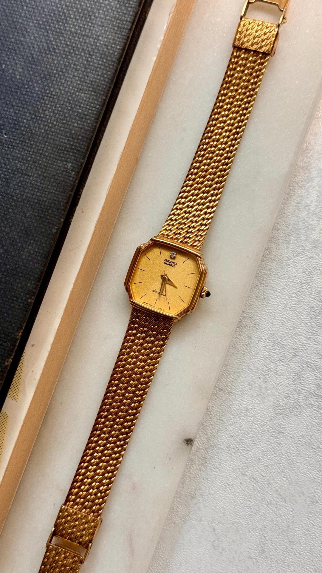 Seiko Exceline Vintage Watch Gold Plated With Natural Diamonds - Etsy UK