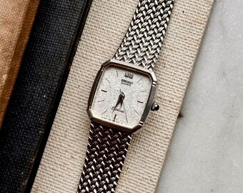 Vintage Seiko Exceline 1221 5080 Silver Dial Lady Quartz Watch Japan Octagonal Shape 22mm All ...