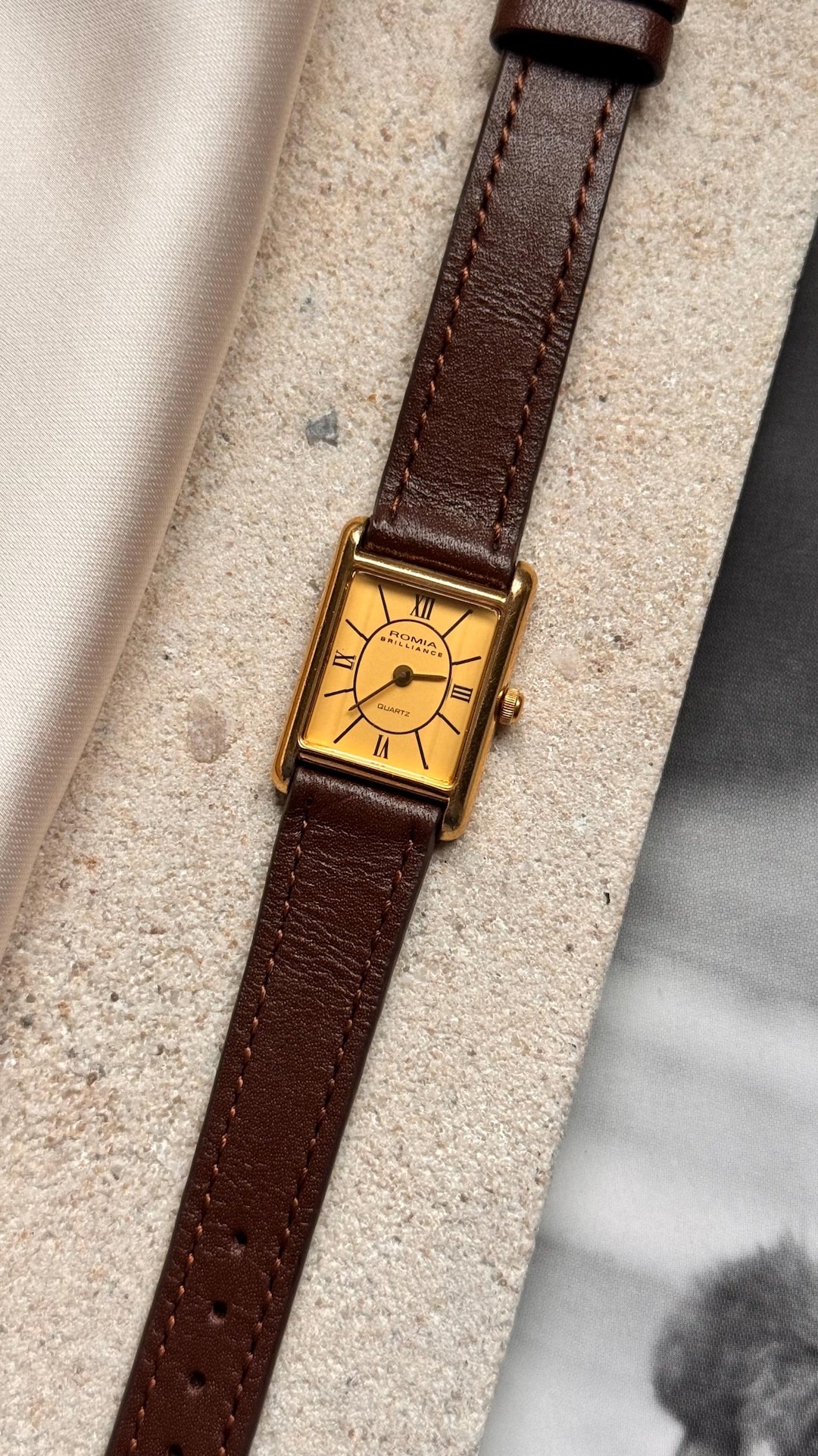 Romia Vintage Tank Watch Gold Plated - Etsy