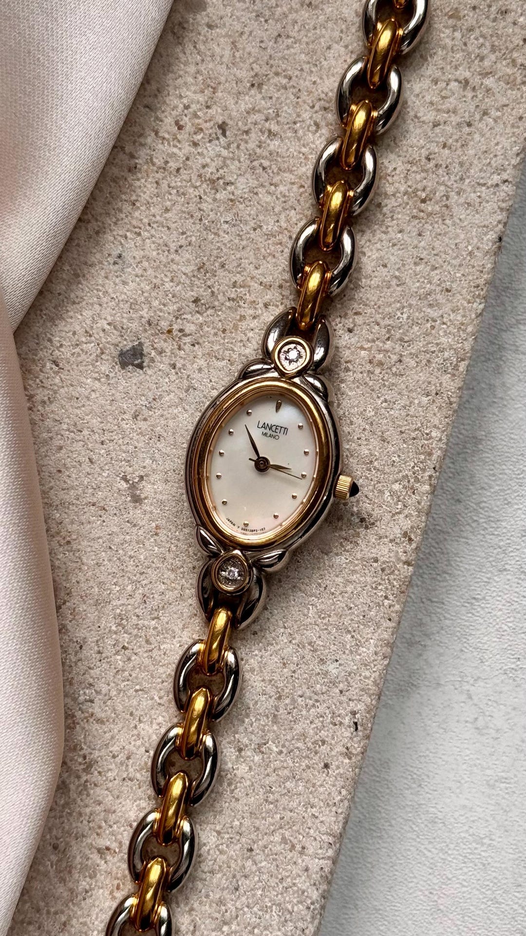 Lancetti Milano Vintage Watch Mother of Pearl Dial Gold and Palladium ...