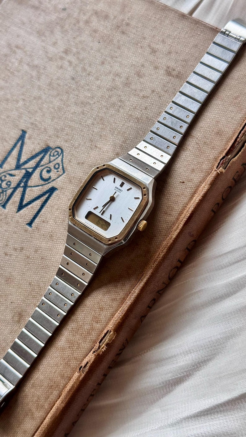 Vintage Seiko Watch Digi Ana Dual Time 1980s - Etsy