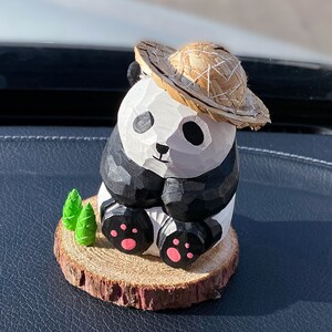 Handcrafted Wooden Panda Figurine - Etsy